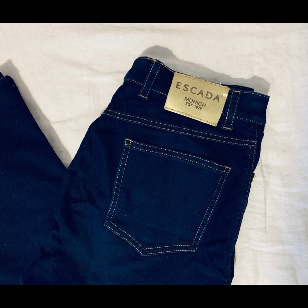 Escada Dark Blue High Waisted Jeans. - Gem
